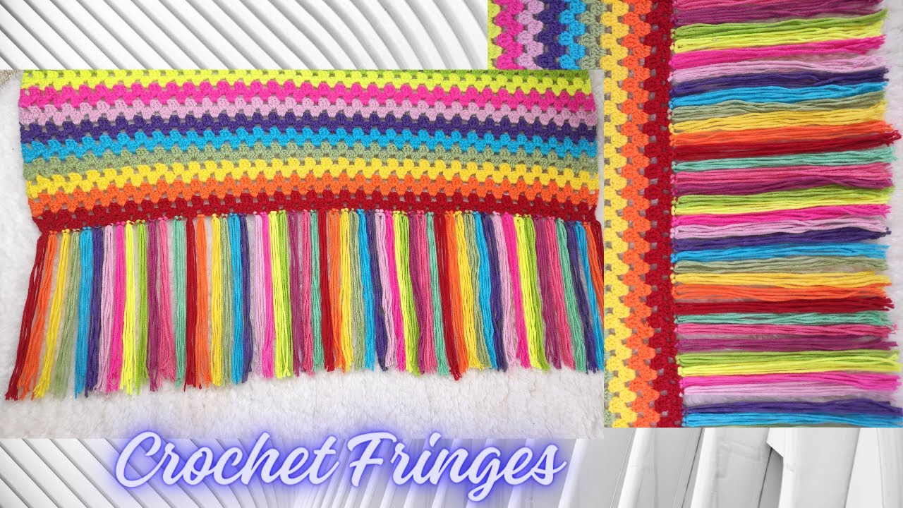 HOW TO MAKE PERFECT FRINGE FOR CROCHET | HOW TO ADD FRINGE TO THE ...