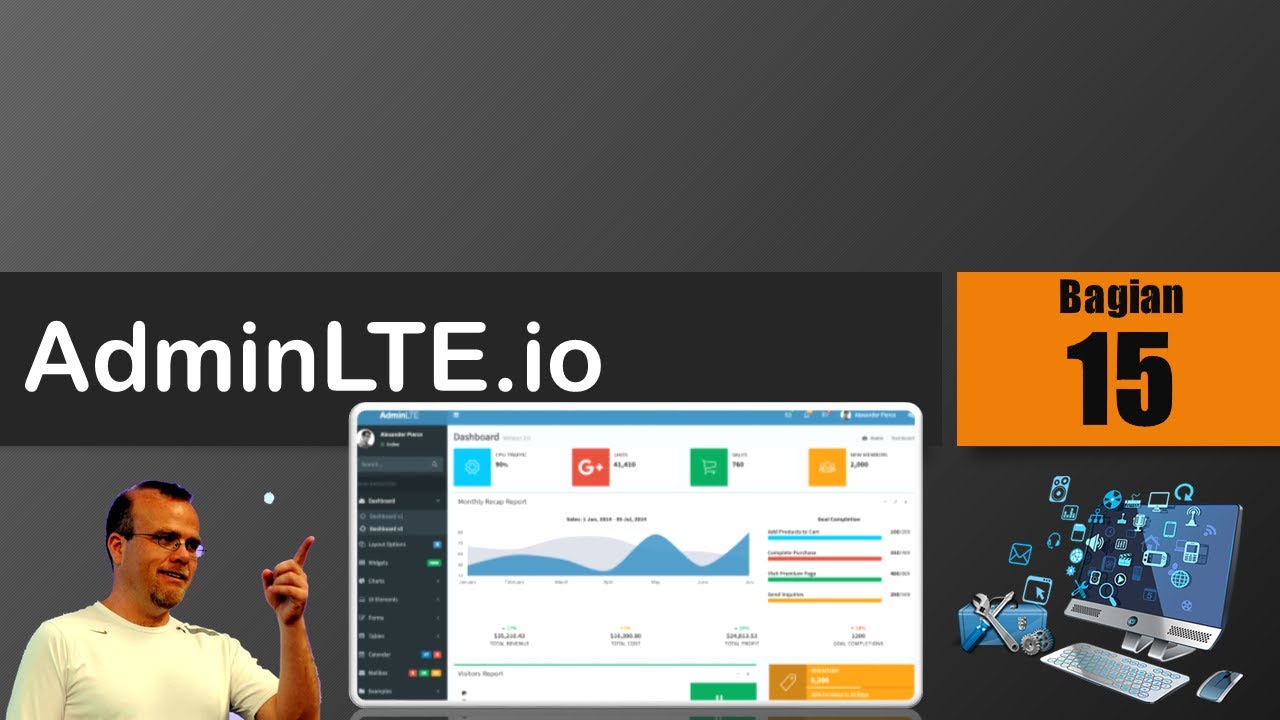 PHP Dasar 15 : Mengenal Fitur Template Bootstrap AdminLTE - YouTube