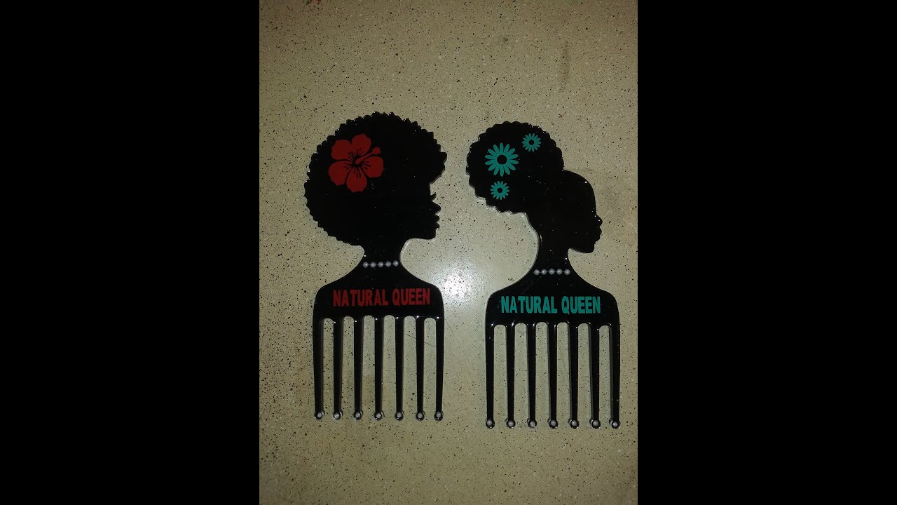Natural Queen Handmade Afro Lady Epoxy Resin Hair Picks From Silicone ...