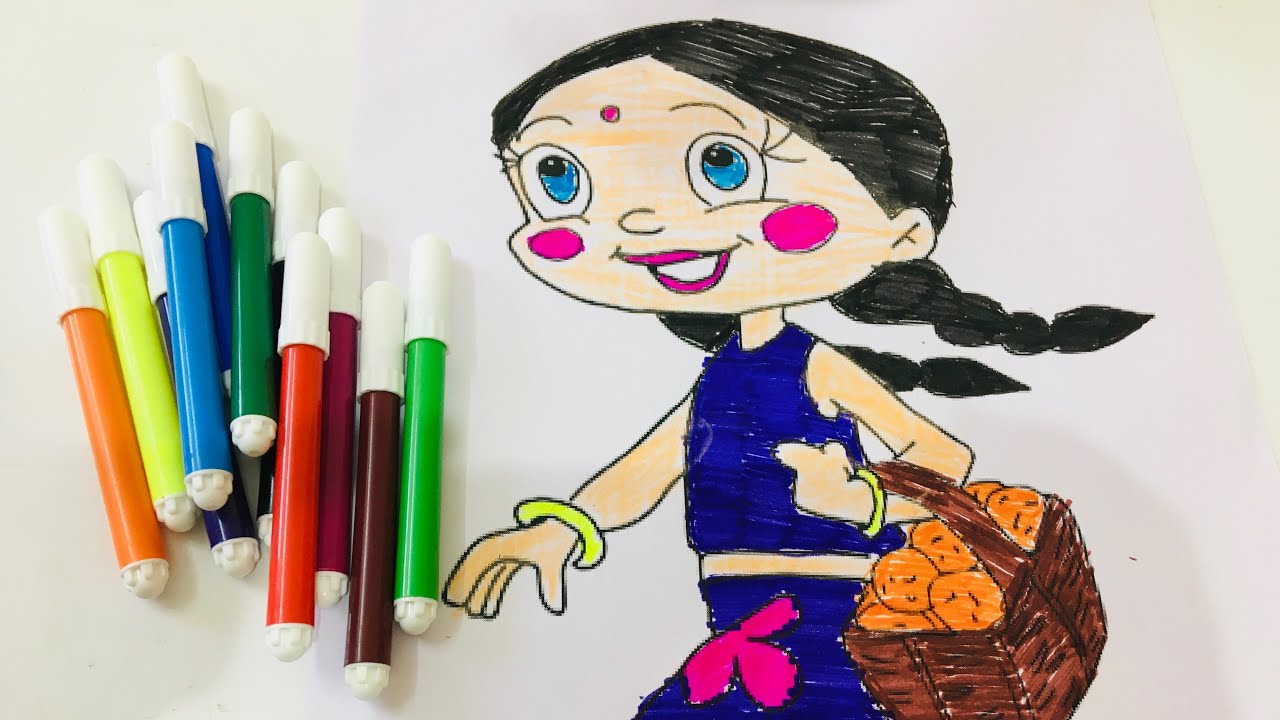 Chota Bheem-Chutki Drawing | MV Kids Learning - YouTube