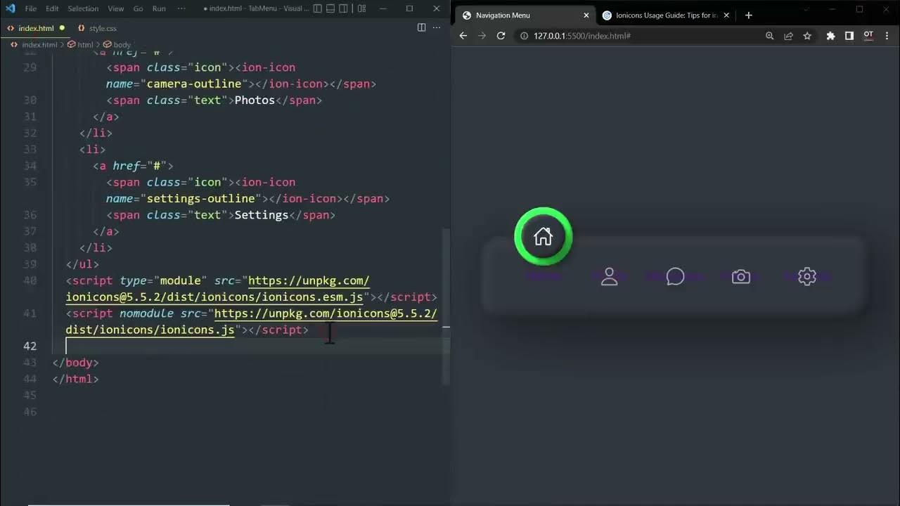 Navigation Tabs Menu Design using Html CSS Javascript - YouTube