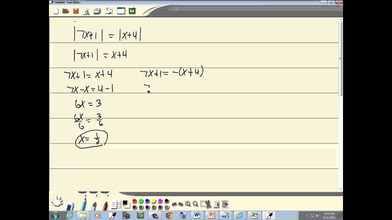 College Algebra Homework - Absolute Value Equations - P0593240 - YouTube