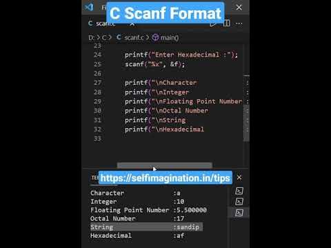 C Scanf Printf Format by Sandip Nigam - YouTube