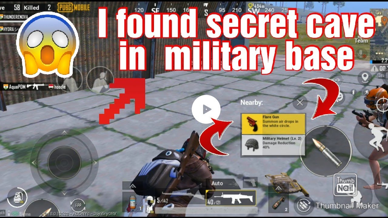 I found secret cave in military base this place only have a flare gun ...