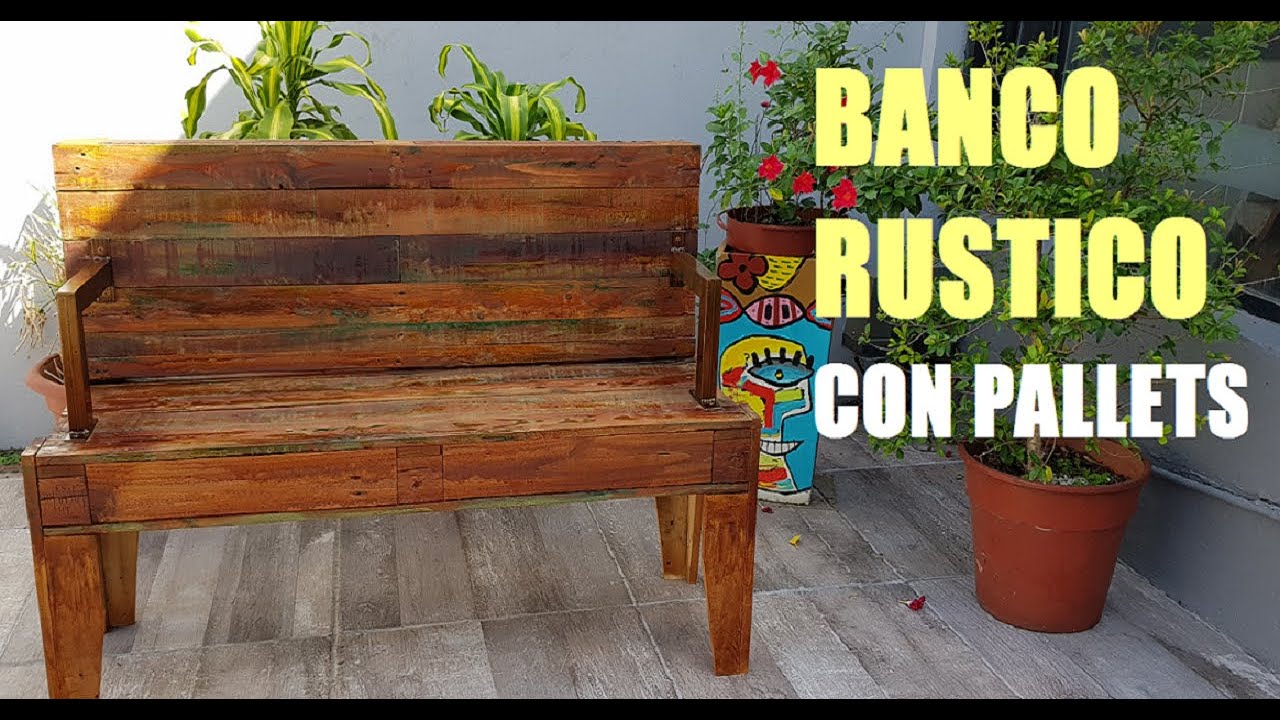 😱Banco con madera de pallets reciclado y hierro. - YouTube