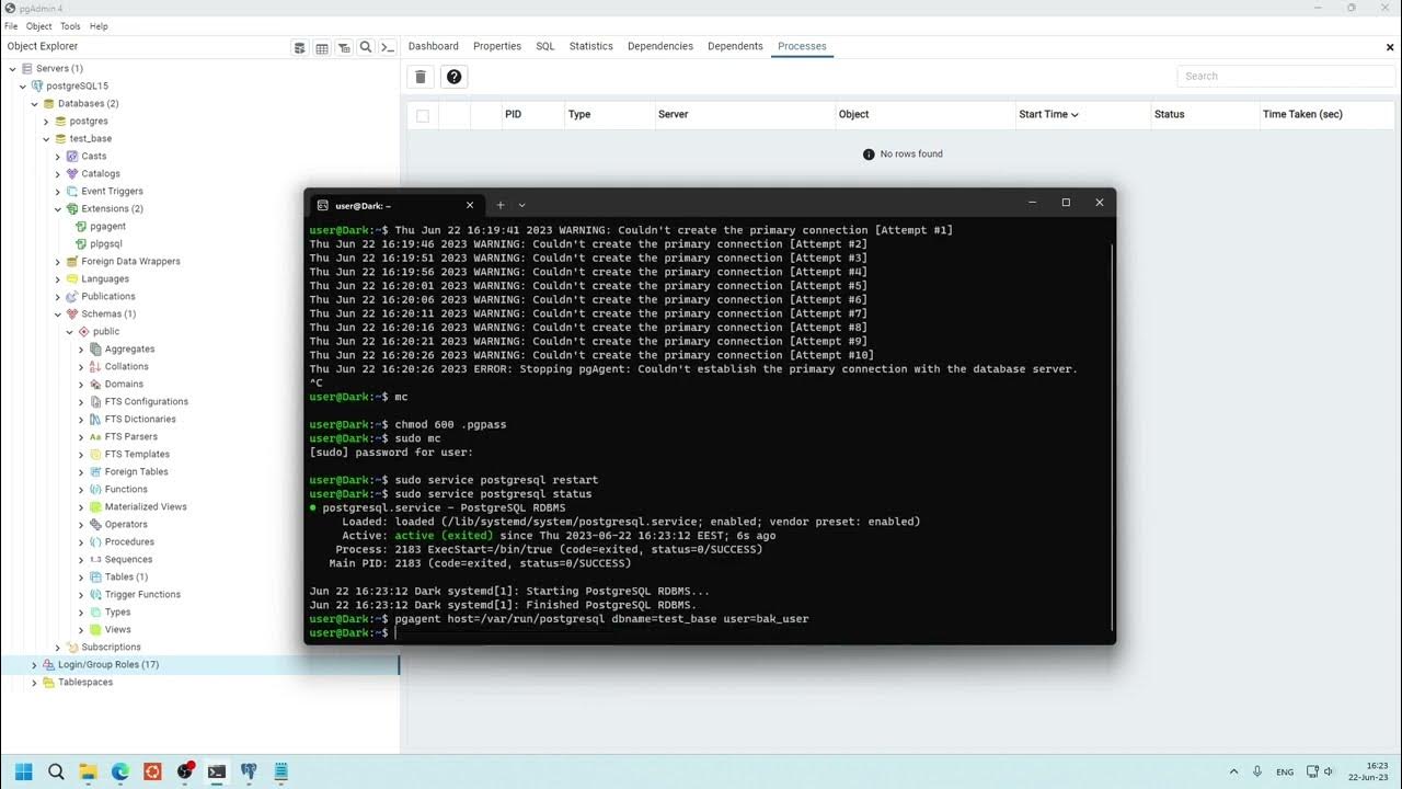 Solution of error pgAgent “Couldn't create the primary connection ...” - YouTube