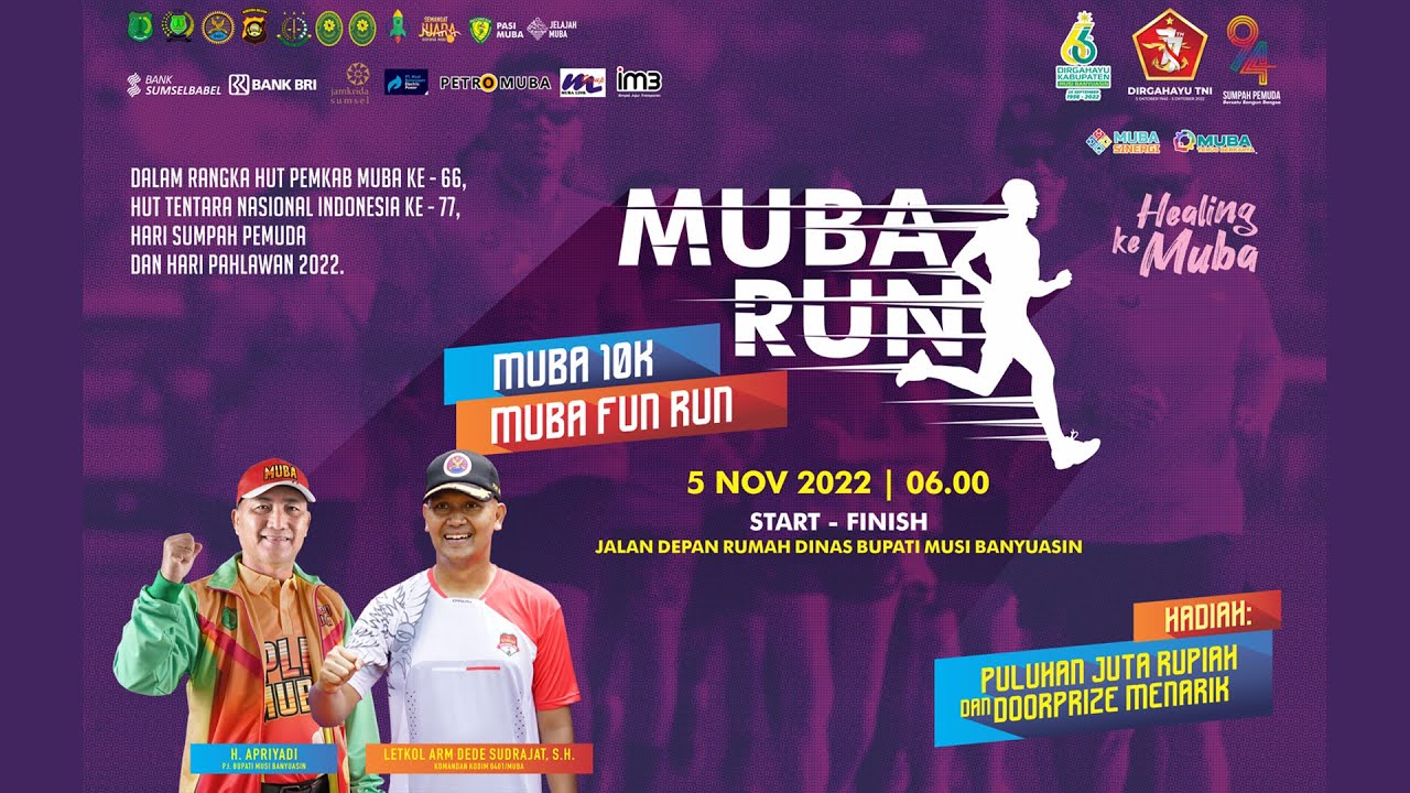 RUTE MUBA 10K RUN DAN MUBA FUN RUN 2022 - YouTube