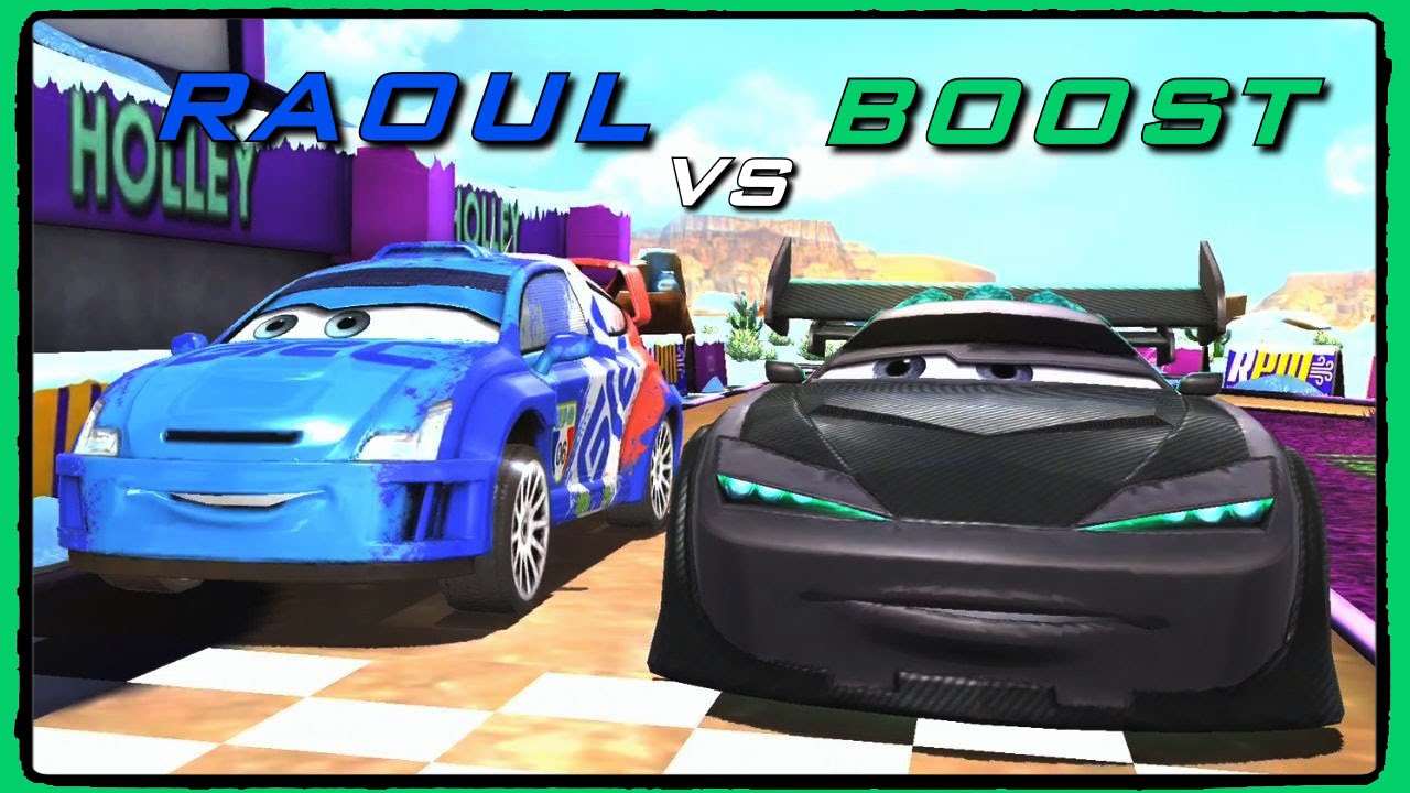 Disney Pixar Cars Fast as Lightning - Boost vs Raoul, Wingo, Finn - YouTube