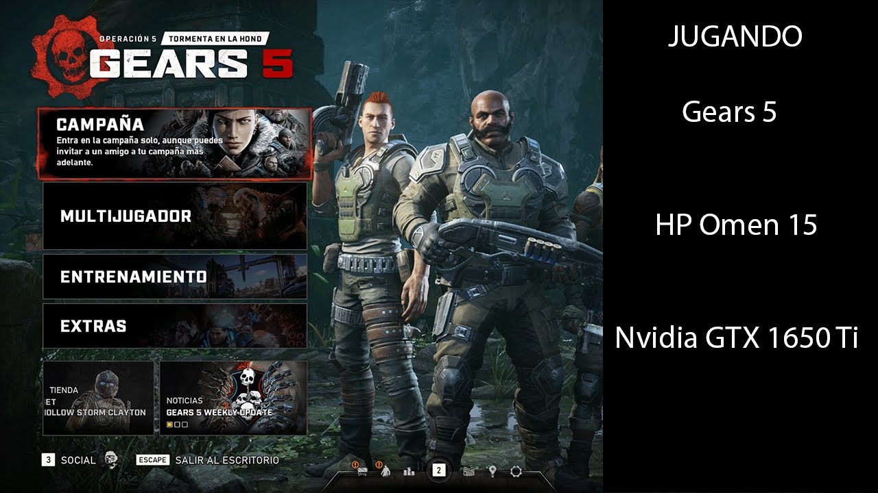 PROBANDO GEARS 5 EN HP OMEN 15-EK0012LA - NVIDIA GEFORCE GTX 1650TI ...