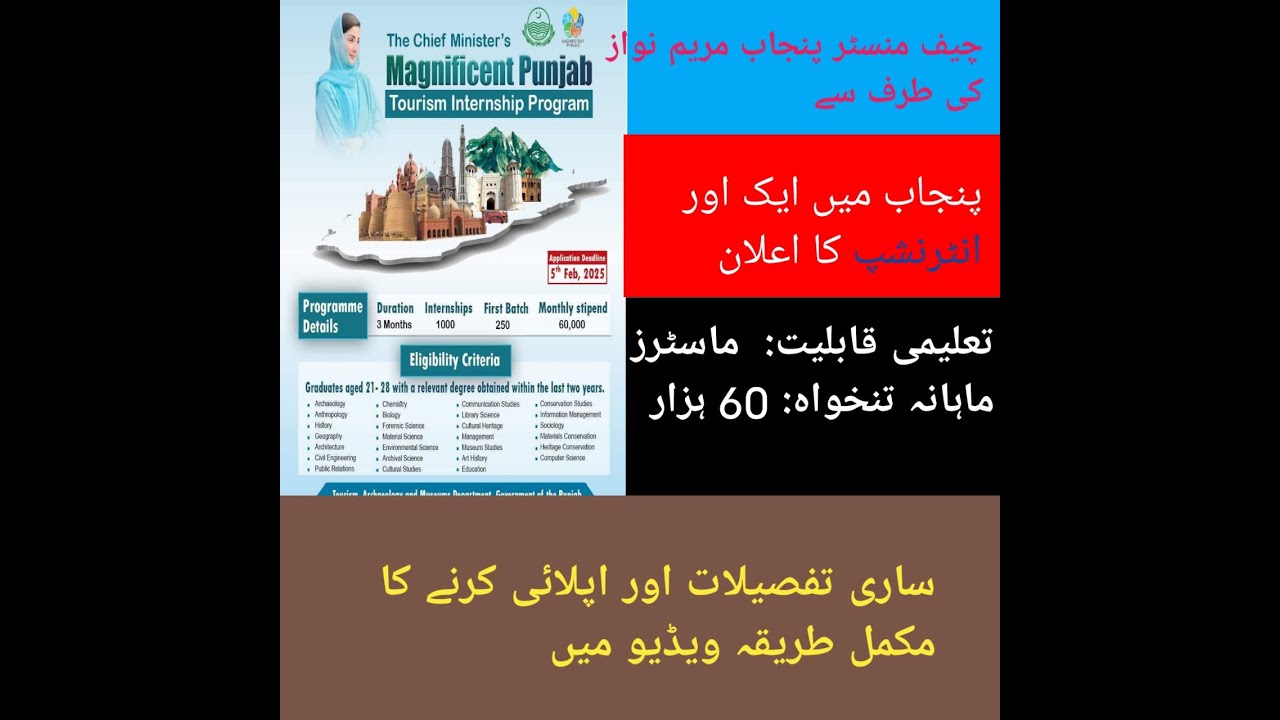Punjab Tourism Internship/ CM Punjab Internship Program 2025 /Apply ...