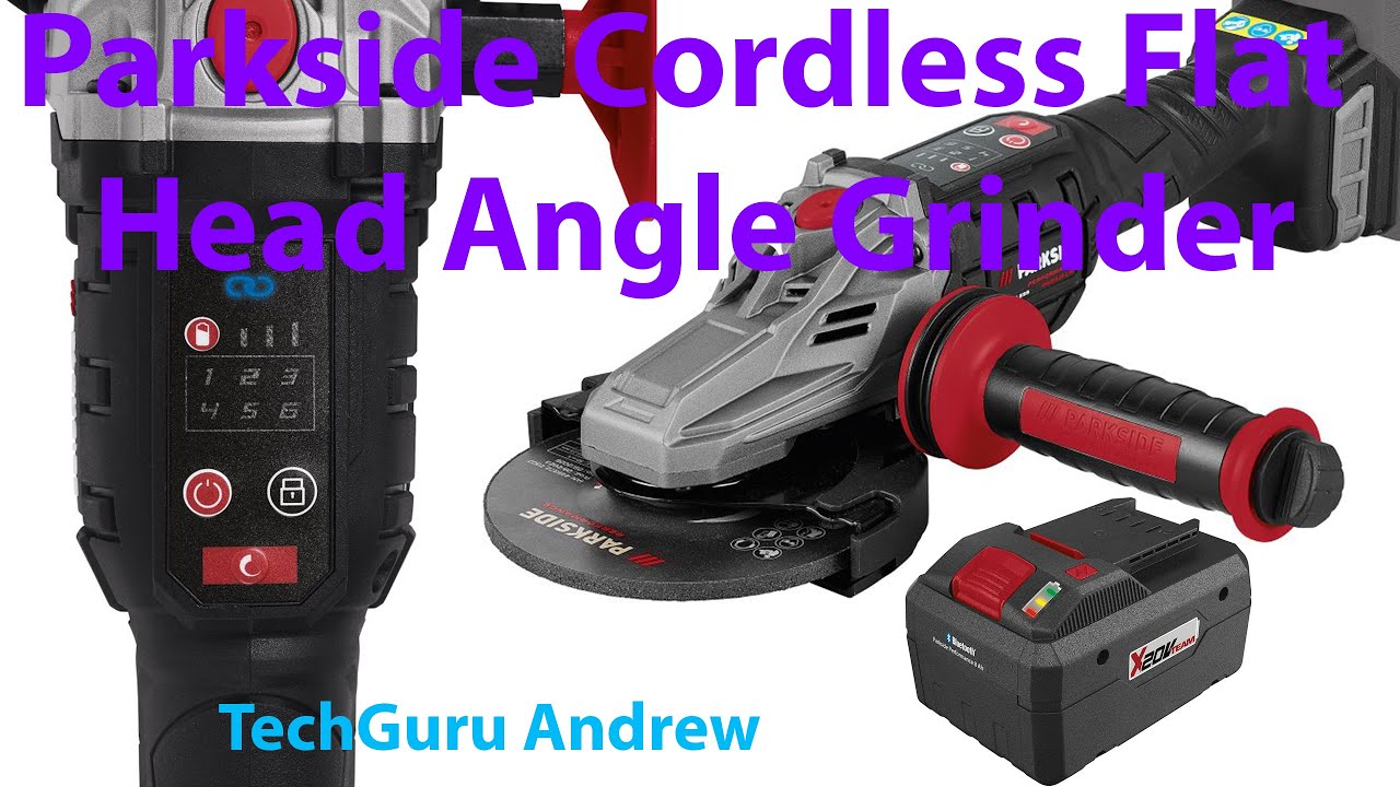 Parkside Cordless Flat Head Angle Grinder 20V PPWSFA 20-Li A2 - YouTube