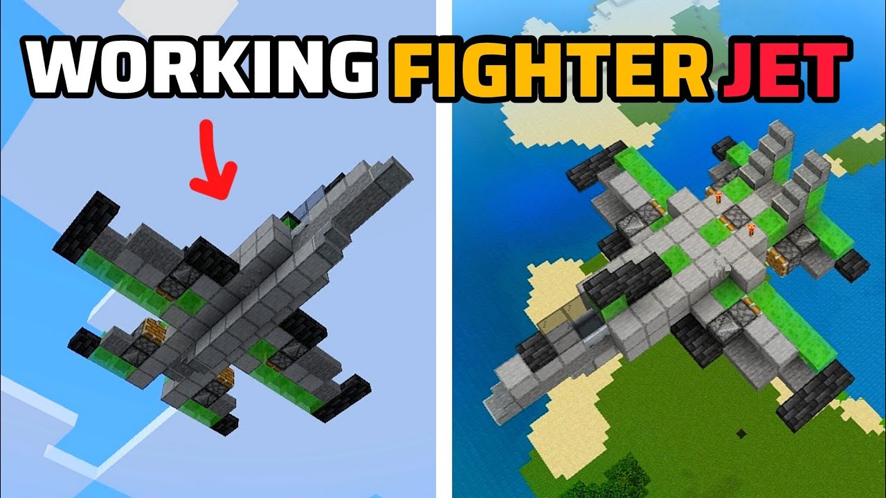 Minecraft redstone builds tutorials bedrock edition ( FIGHTER PLANE ) ️ ...