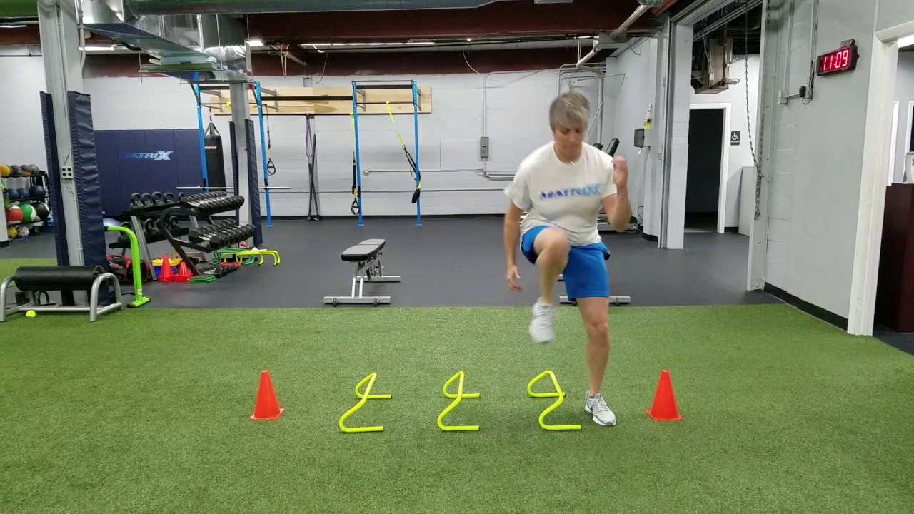 Lateral step over hurdle - YouTube