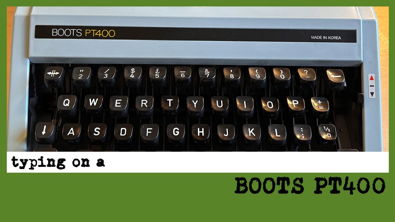Typing on a Boots PT400 typewriter - YouTube