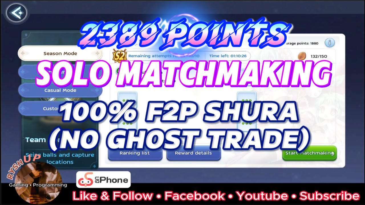 Ragnarok M Classic: 6v6 PVP - 2389 points on Season 2! 100% F2P Shura (No Ghost Trade) - YouTube