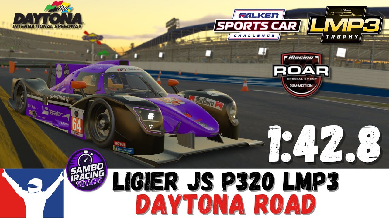iRacing LMP3 Daytona Road Guide - 1:42.8 - Ligier JS P320 LMP3 Daytona ...