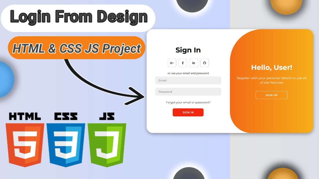 Modern Login Form Design Using Html Css And Javascript Responsive Ui Youtube