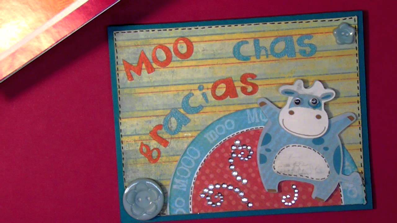 cricut Thank you "Moo chas Gracias" cow card Cuttin'up and Image more ...