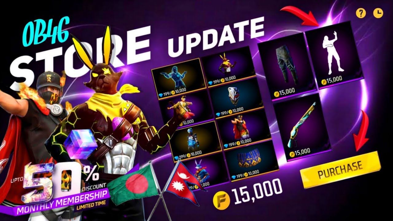 After ob46 store update || free fire store update ob46 || New bundle ...