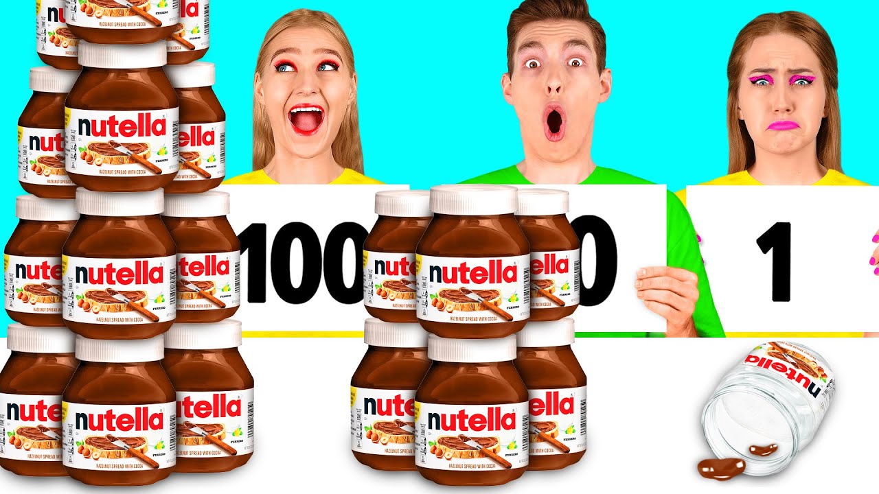 تحدي 100 طبقة من الطعام | تحديات طعام مضحكة RaPaPa Challenge - YouTube