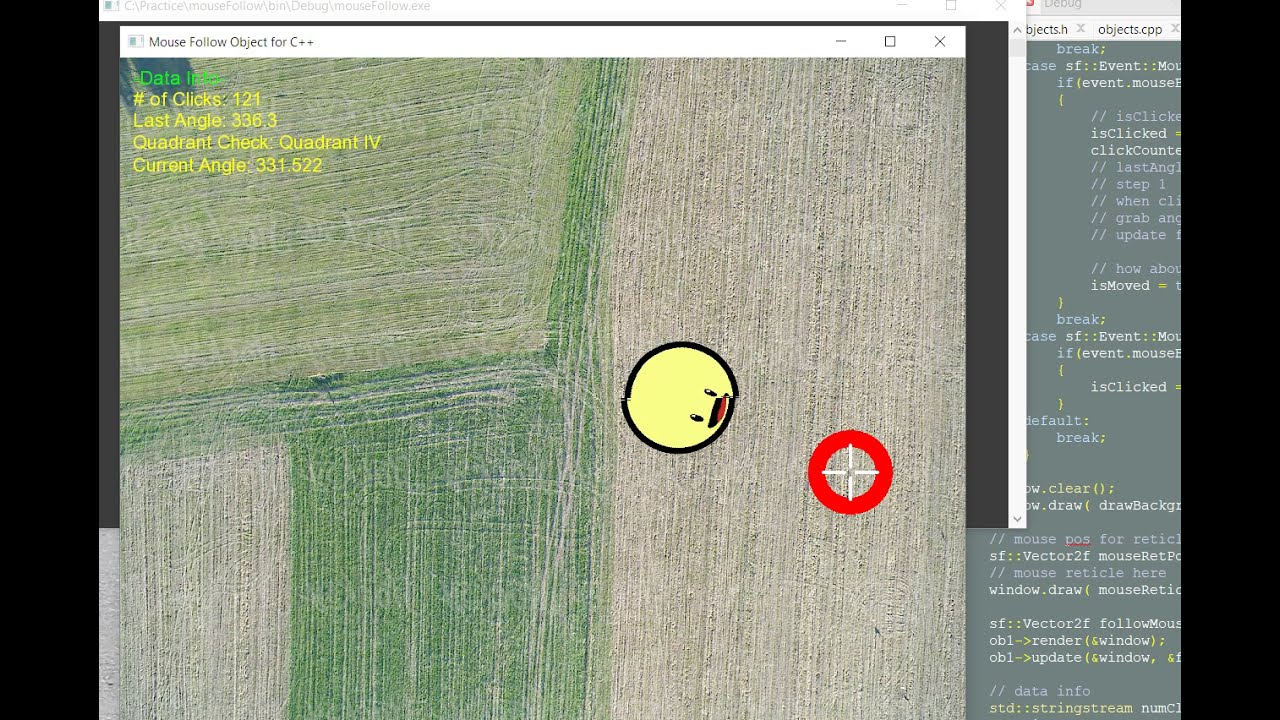 Example Of An Object Following Mouse Cursor And Clicks For Sfml C