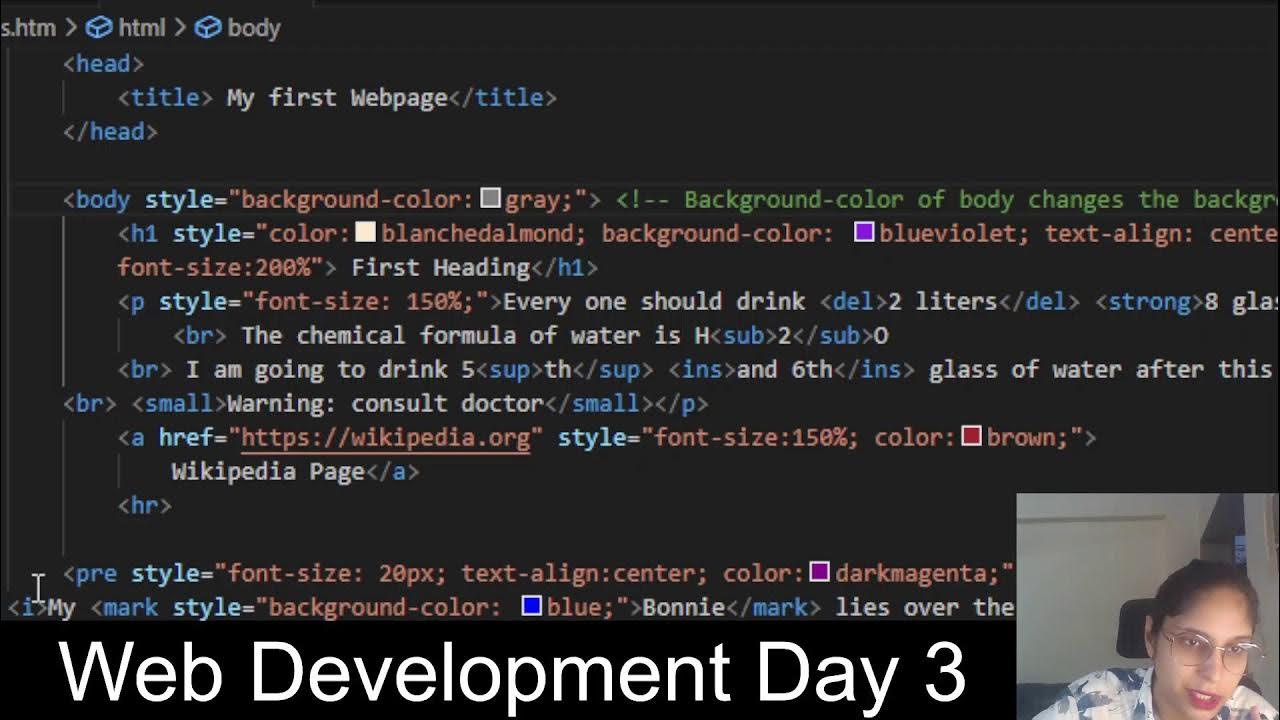 Learning Web Development from scratch - Day 3 - YouTube