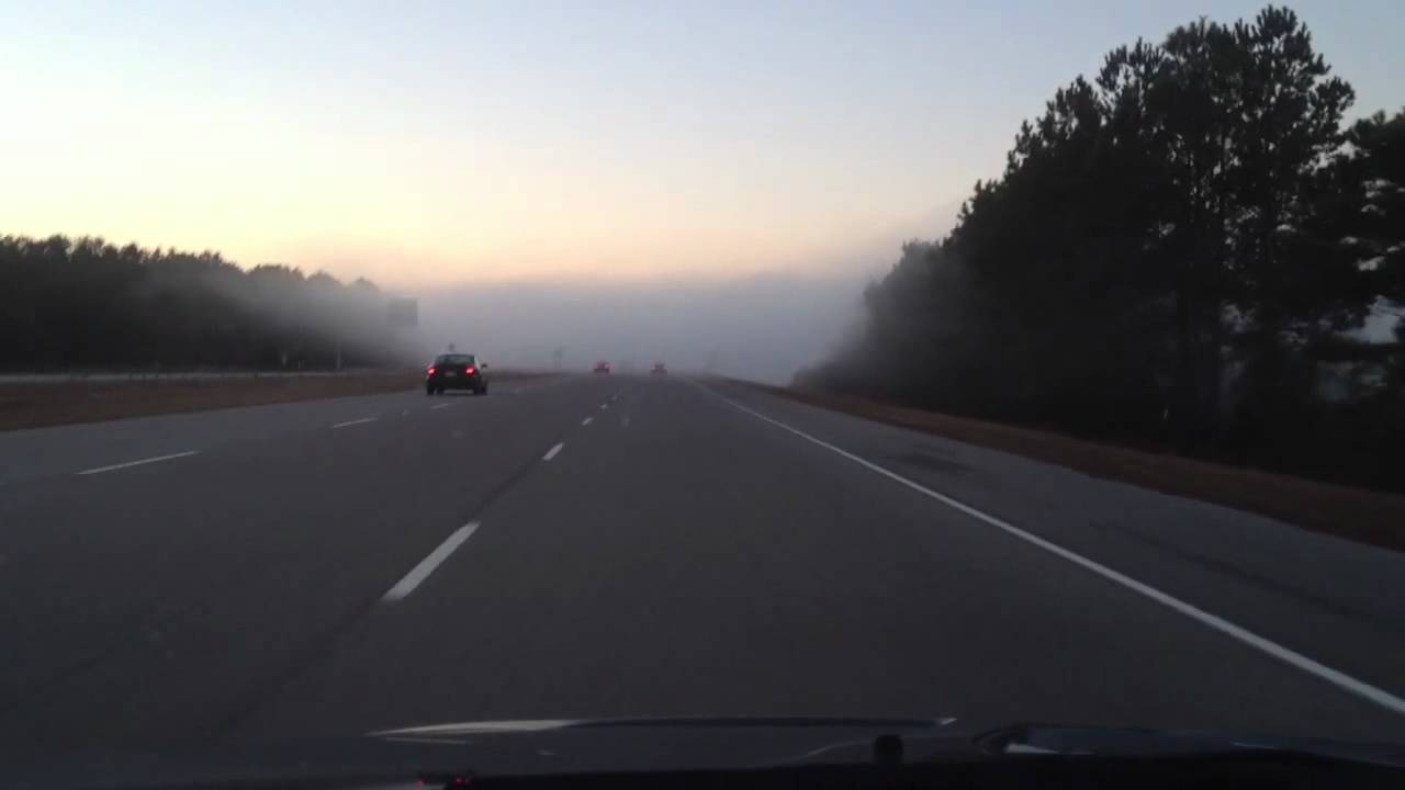 Driving into fog bank - YouTube