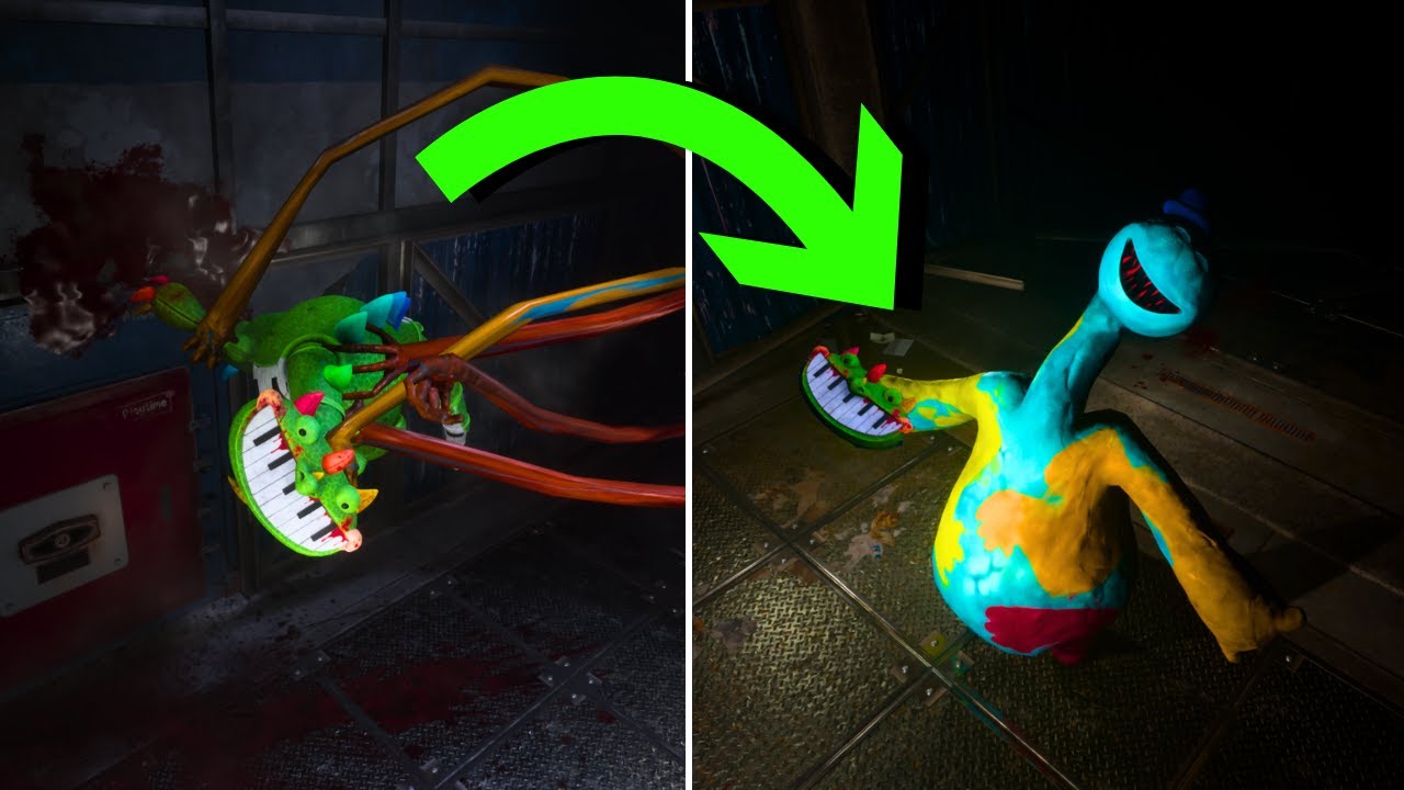 Poppy Playtime: Chapter 4 - Pianosaurus death caught on Cameras (Secret ...