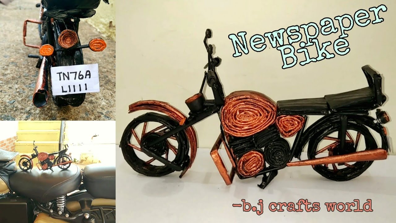 How to make a Newspaper Bike || Using newspaper only || DIY Newspaper ...