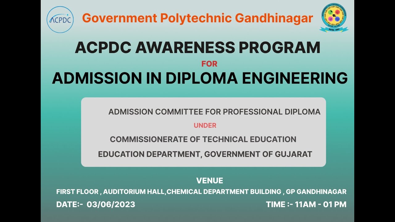 ACPDC Awareness Program at GP Gandhinagar - YouTube