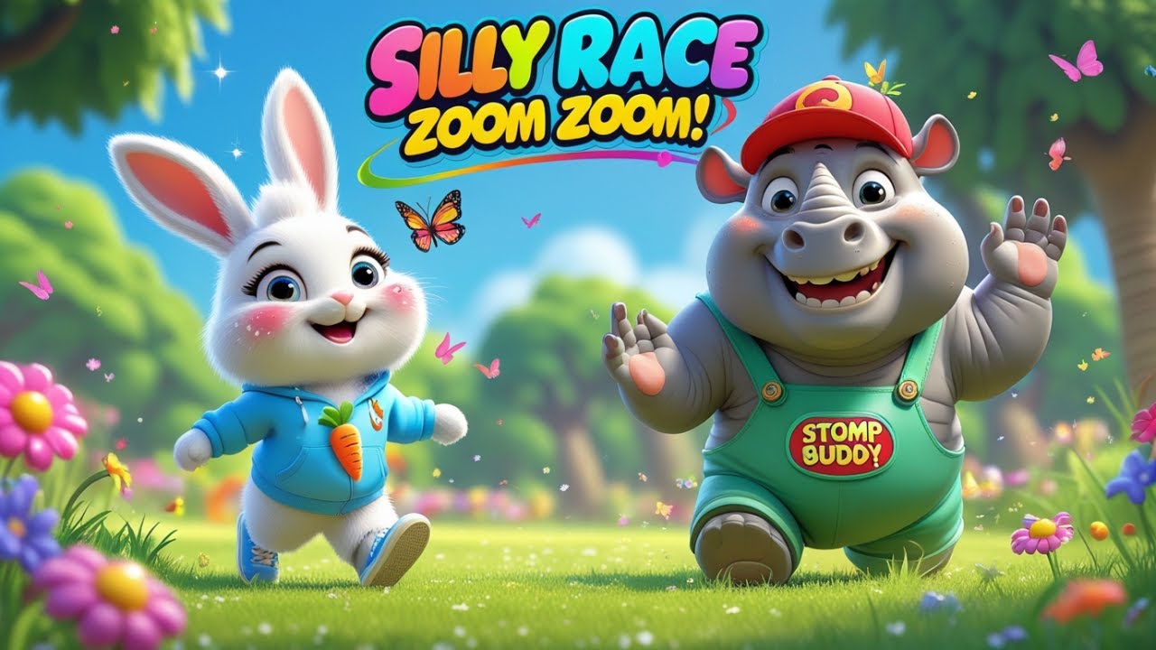 Silly Race Zoom Zoom! 🐰🦏 | Funny Friendship Song & Kids Nursery Rhymes ...