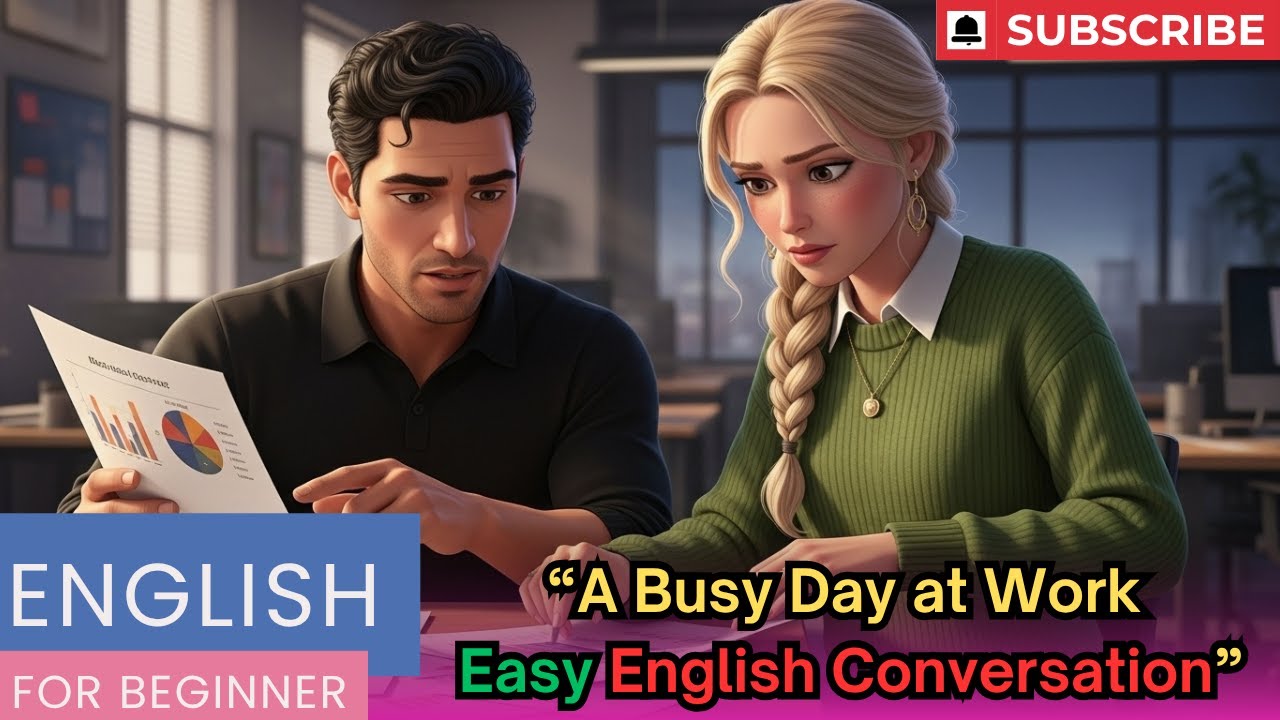 “A Busy Day at Work 🏢 | Simple English Conversation for Daily Office ...