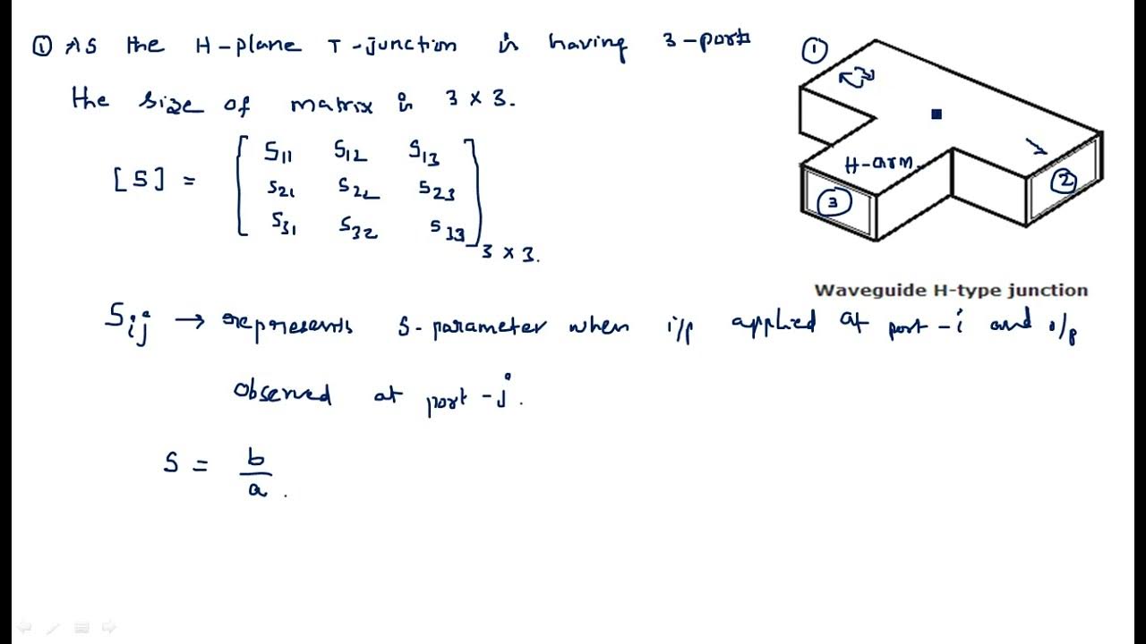 H plane T junction | S matrix | Microwave Engineering | Lec-60 - YouTube