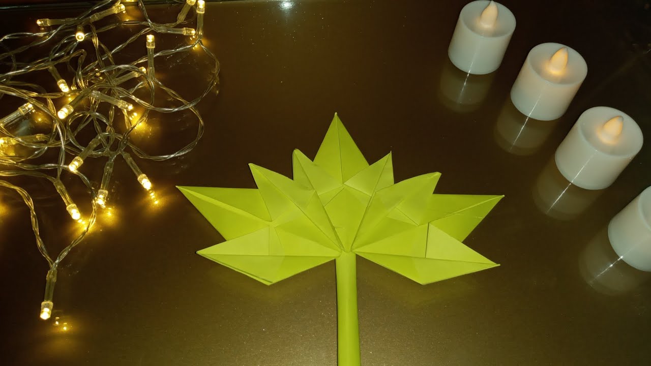 How to make origami leaf? Spring leaf | paper leaf | Mek Arts - YouTube