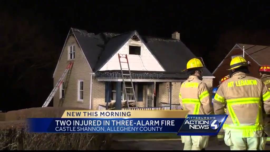 Two injured in Castle Shannon three alarm fire - YouTube