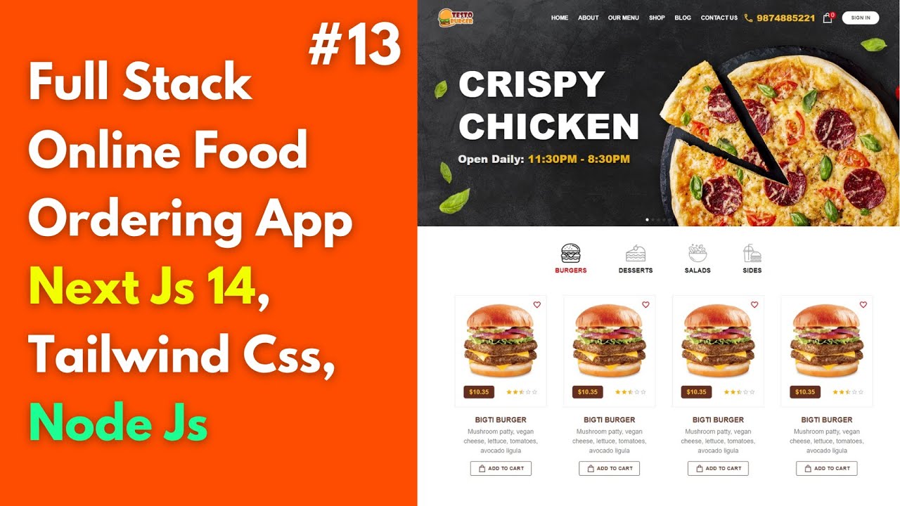 #13 Build Food Ordering Website with Next.js, Tailwind CSS & Node.js ...