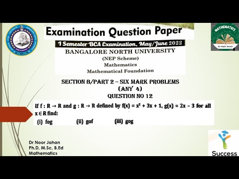 Q12 Mathematical Foundation 1st Sem BCA final exam QP may/June 2022 - YouTube