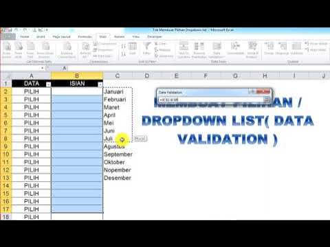 Membuat Data Validation List - YouTube
