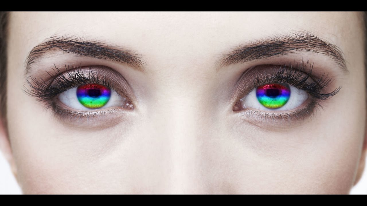 How to create rainbow effect of eyes in photoshop - YouTube