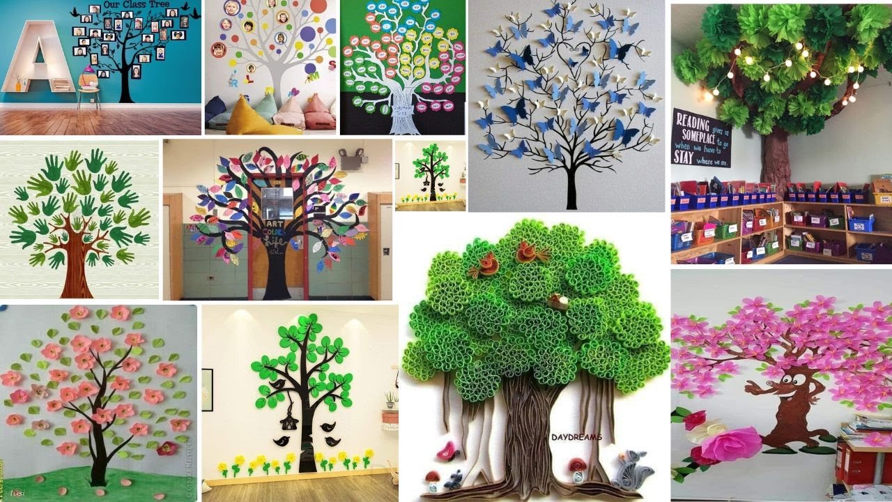 Easy Classroom Tree Decoration Ideas / class tree decoration /tree ...