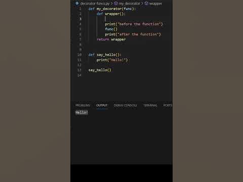 Python decorator fonksiyon nasil kullanilir ? #python #shorts #programming #yazılım - YouTube