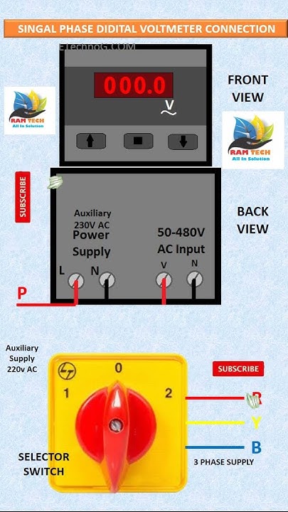 Digital Voltmeter Connection in single Phase supply - YouTube