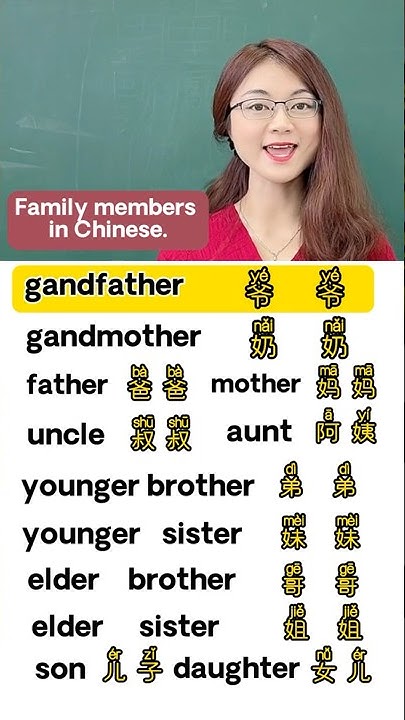 Family members in Chinese #language #chinese #english #lesson - YouTube