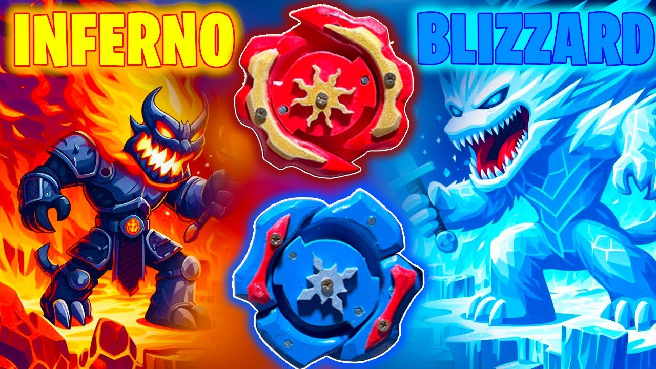 Inferno And Blizzard My Homemade Burst Beyblade - YouTube