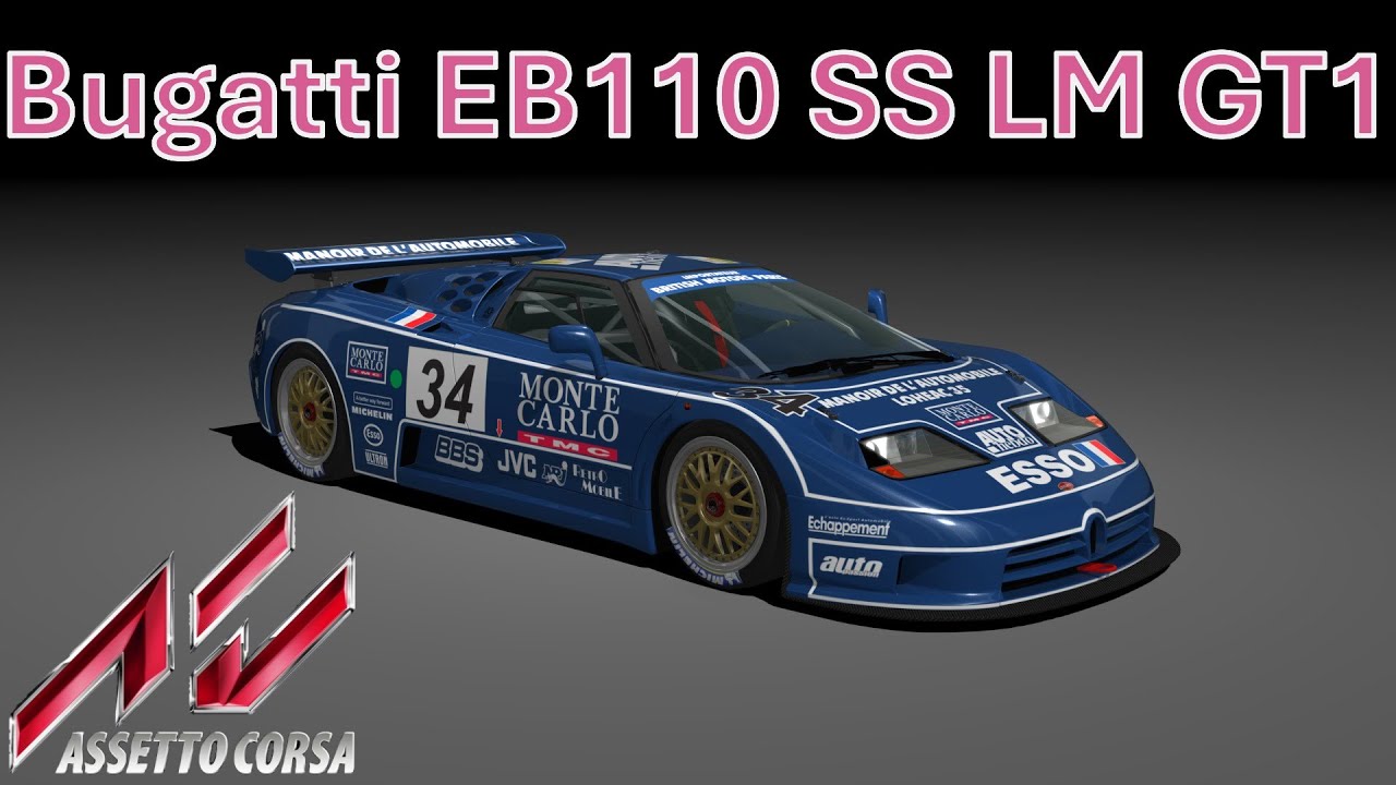 Bugatti EB110 SS LM GT1 at Le Mans - Circuit de la Sarthe in Assetto ...