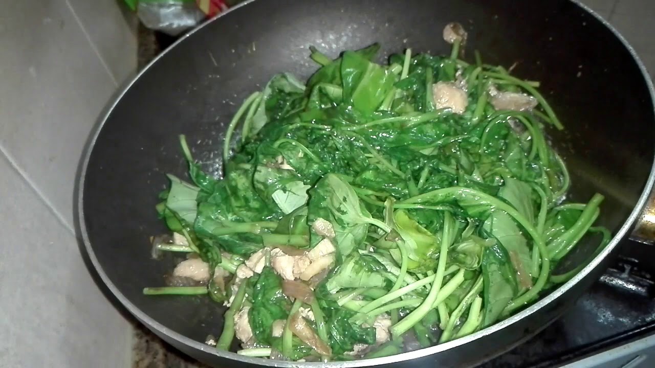 Ginisang kangkong na may Mushroom - YouTube