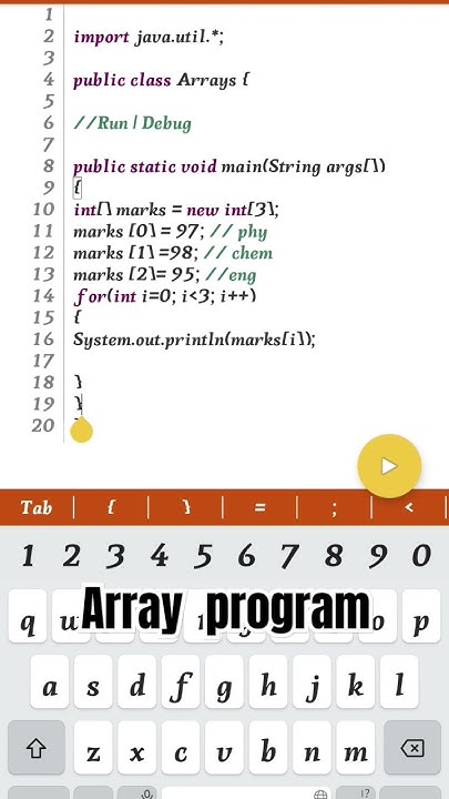 Array program is java #yt #coding #javaprogramming - YouTube