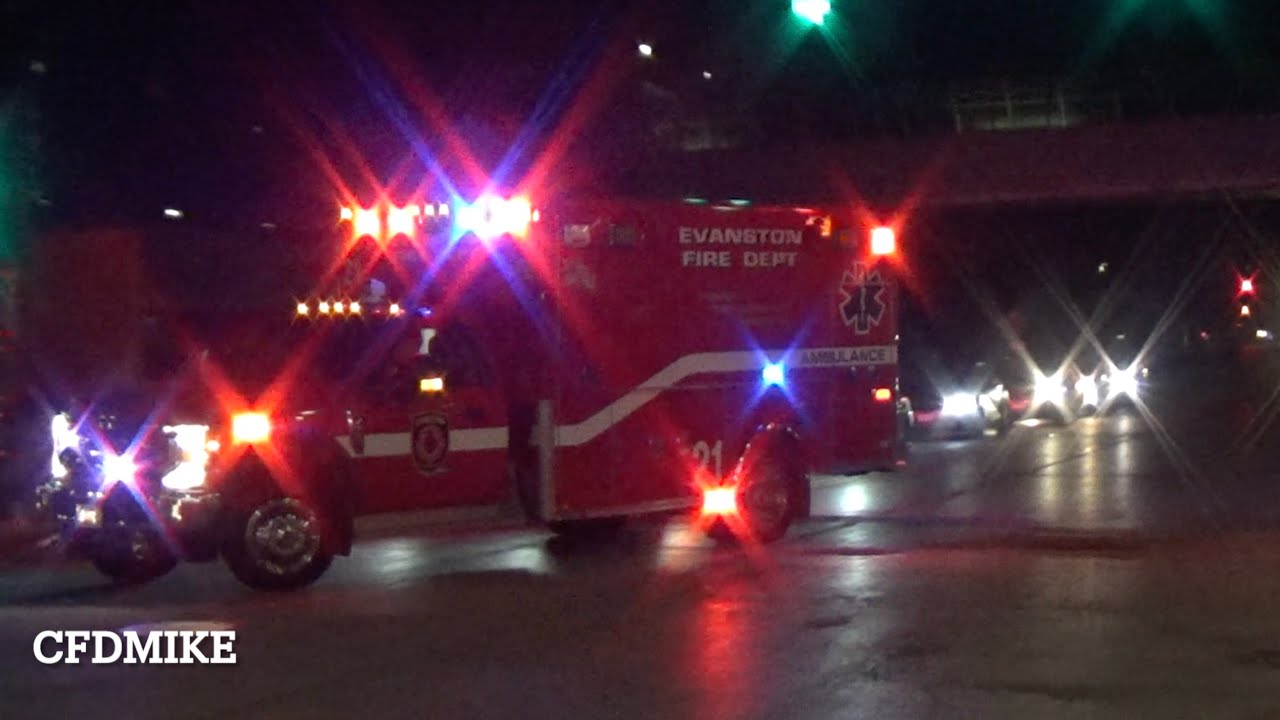 Evanston Fire Department Ambulance 21 Transporting - YouTube