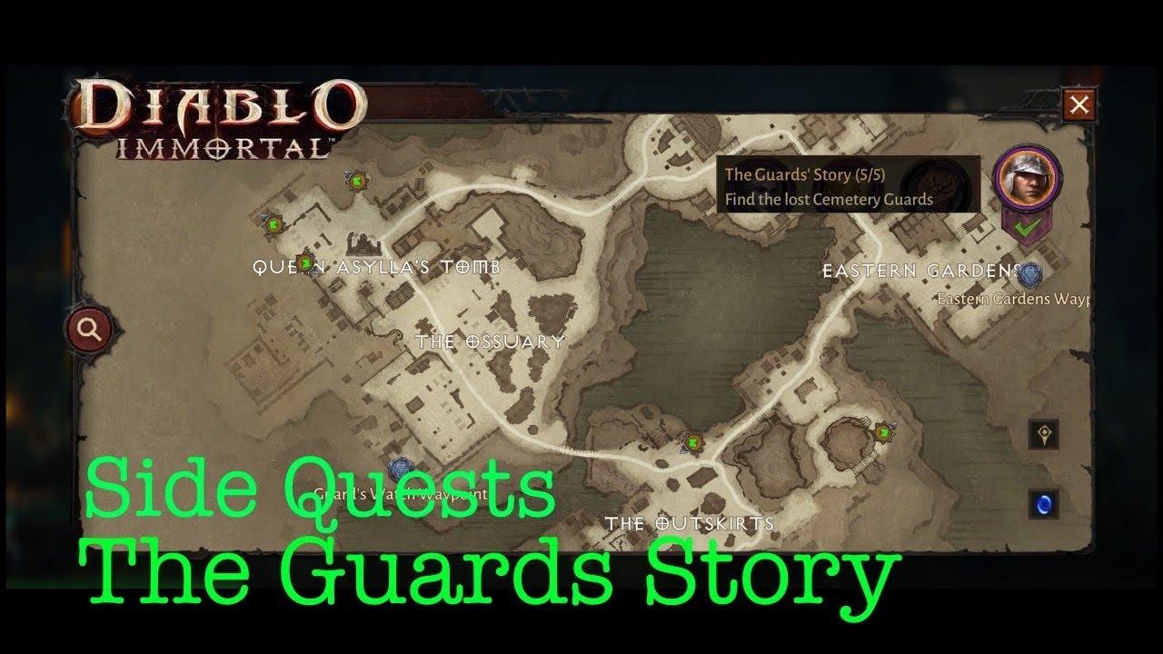 Diablo Immortal Mobile SIDE QUESTS Ashwold Cemetery- The Guards Story(5 ...