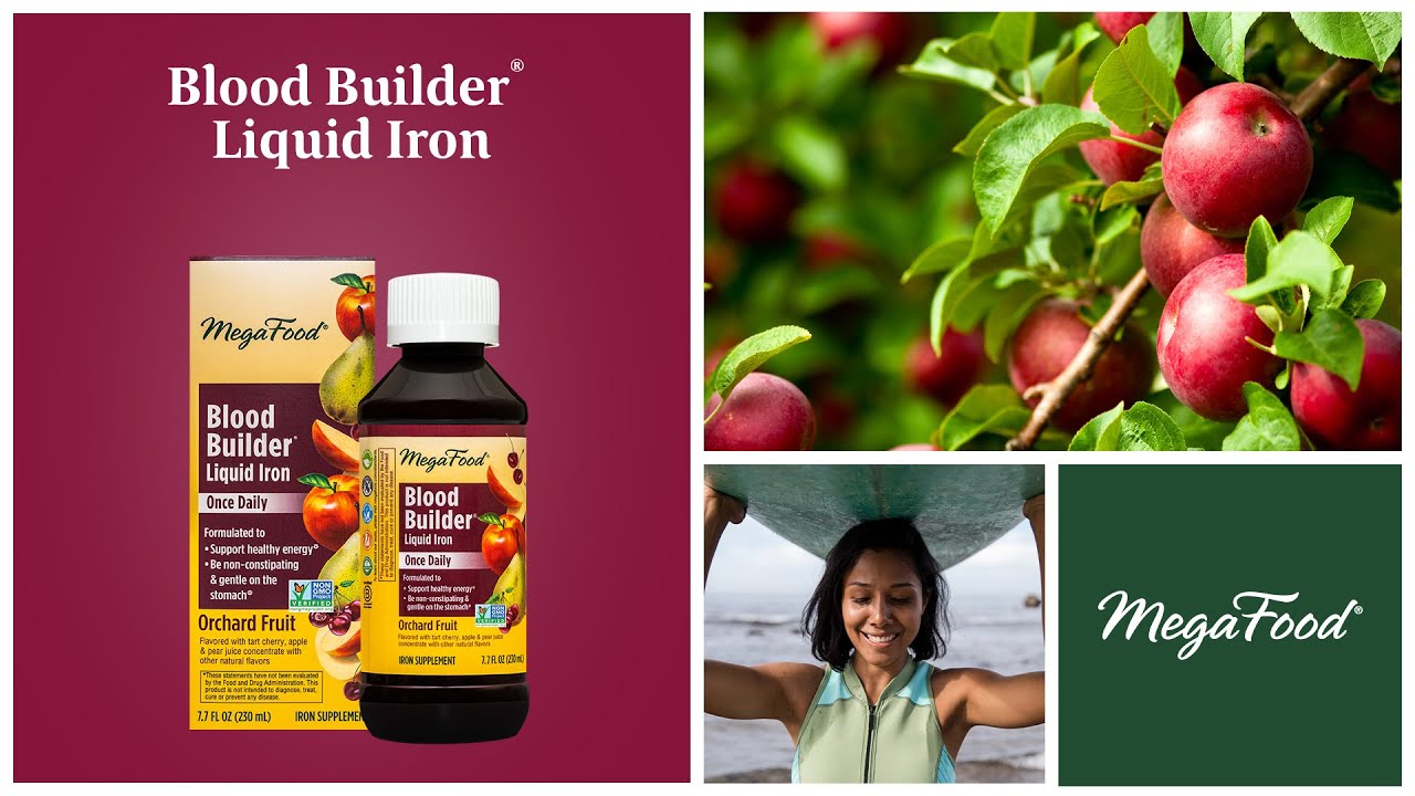 MegaFood Blood Builder® Liquid Iron Once Daily for healthy energy - YouTube